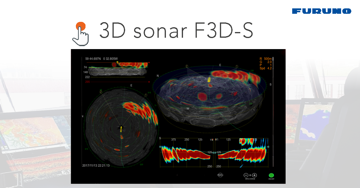 Furuno 3D sonar, F3D-S tilbyr en unik 3D-visning av sonardata. En 3D ...